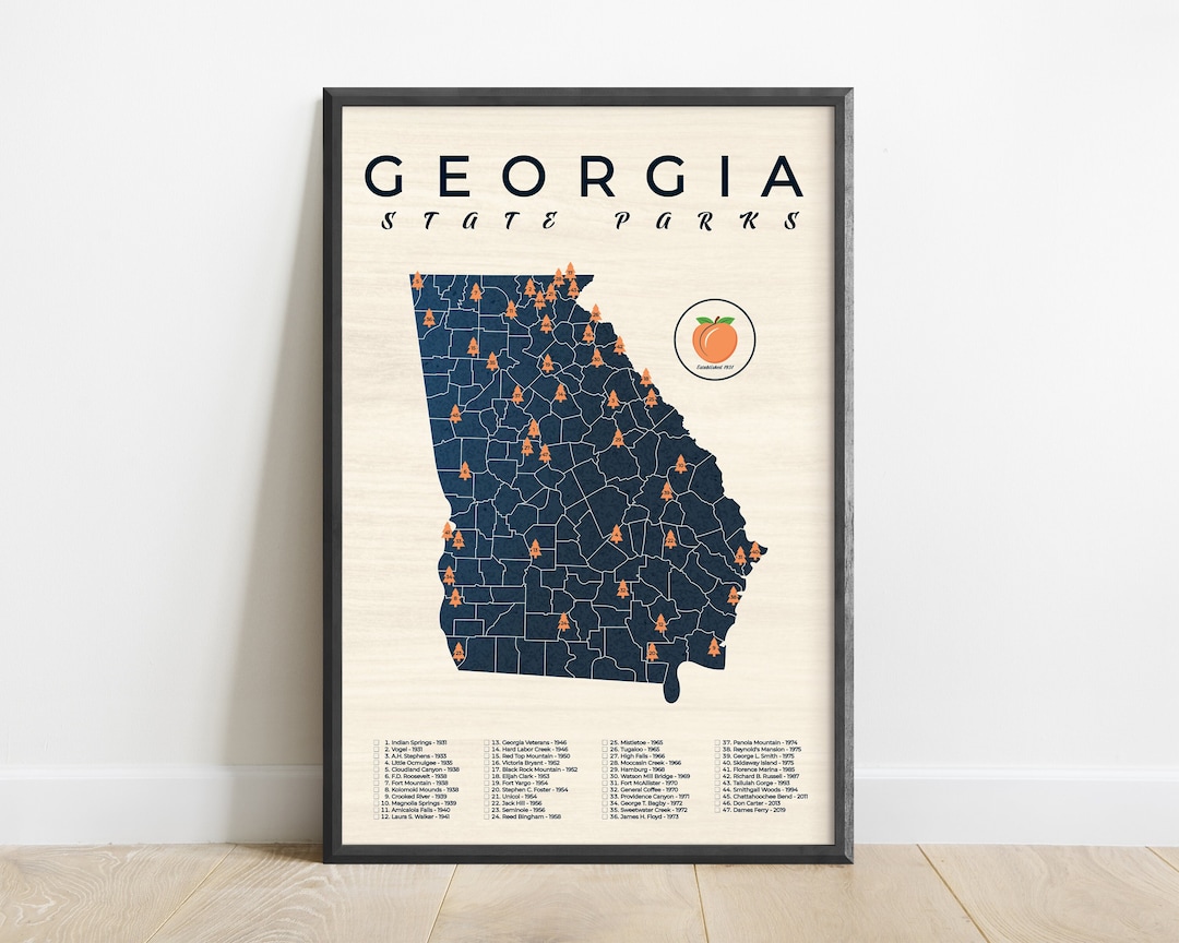 Georgia State Park Map, Georgia State Park Checklist, Georgia Adventure ...