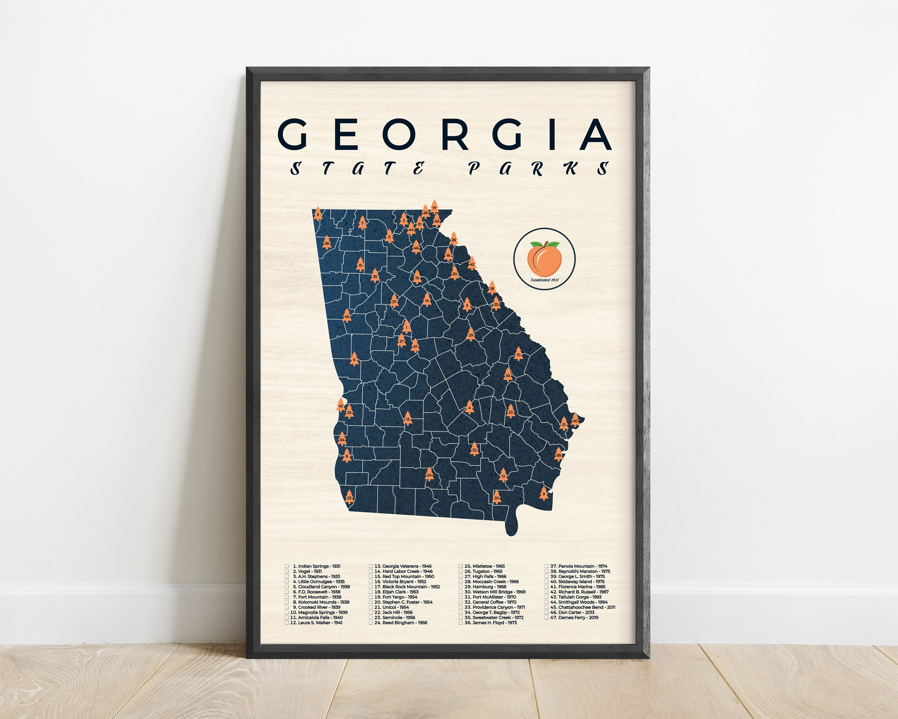 Georgia State Park Map, Georgia State Park Checklist, Georgia Adventure ...