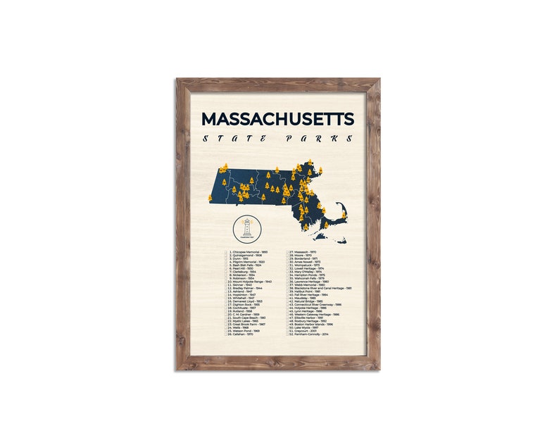 Massachusetts State Park Map, Massachusetts State Park Checklist, MA ...