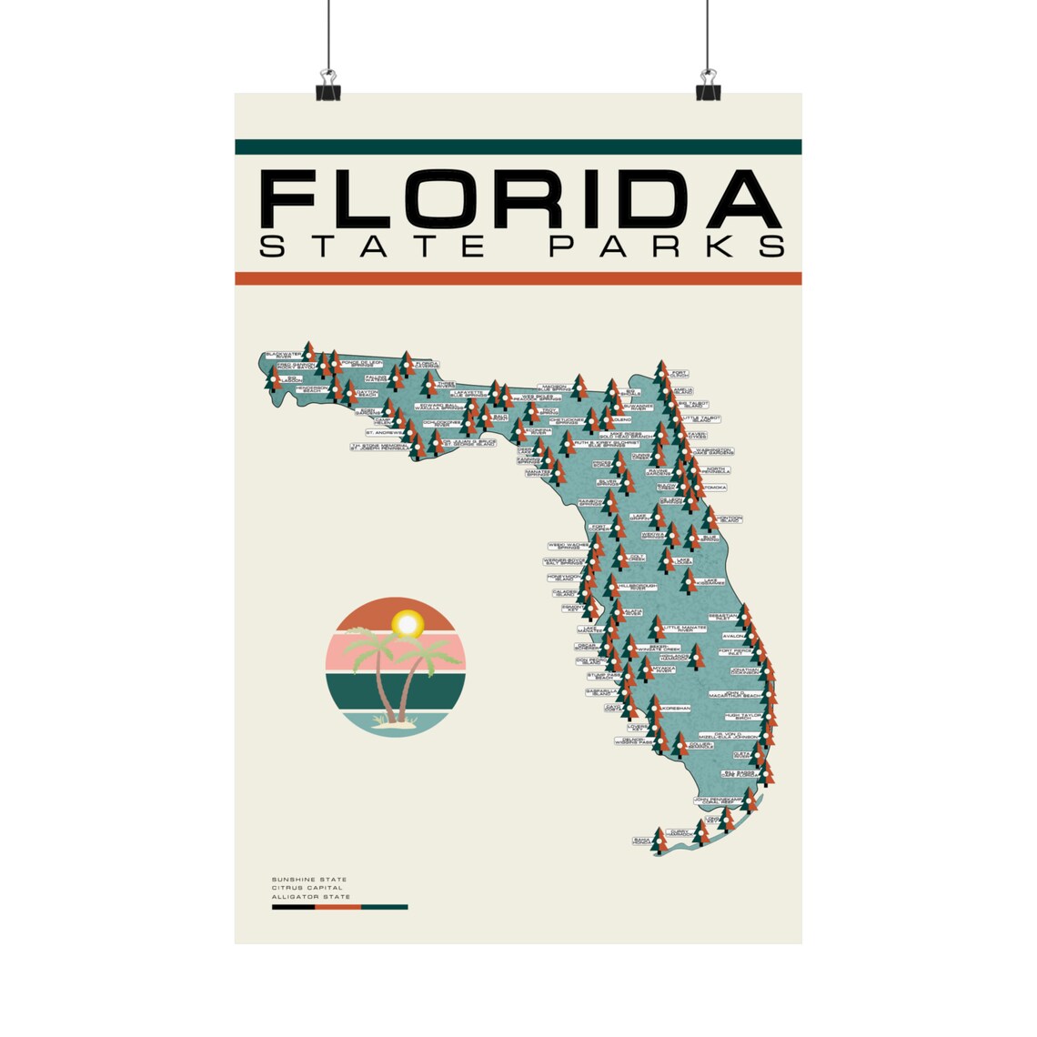 Florida State Park Map, Florida State Park Checklist, Florida Adventure ...