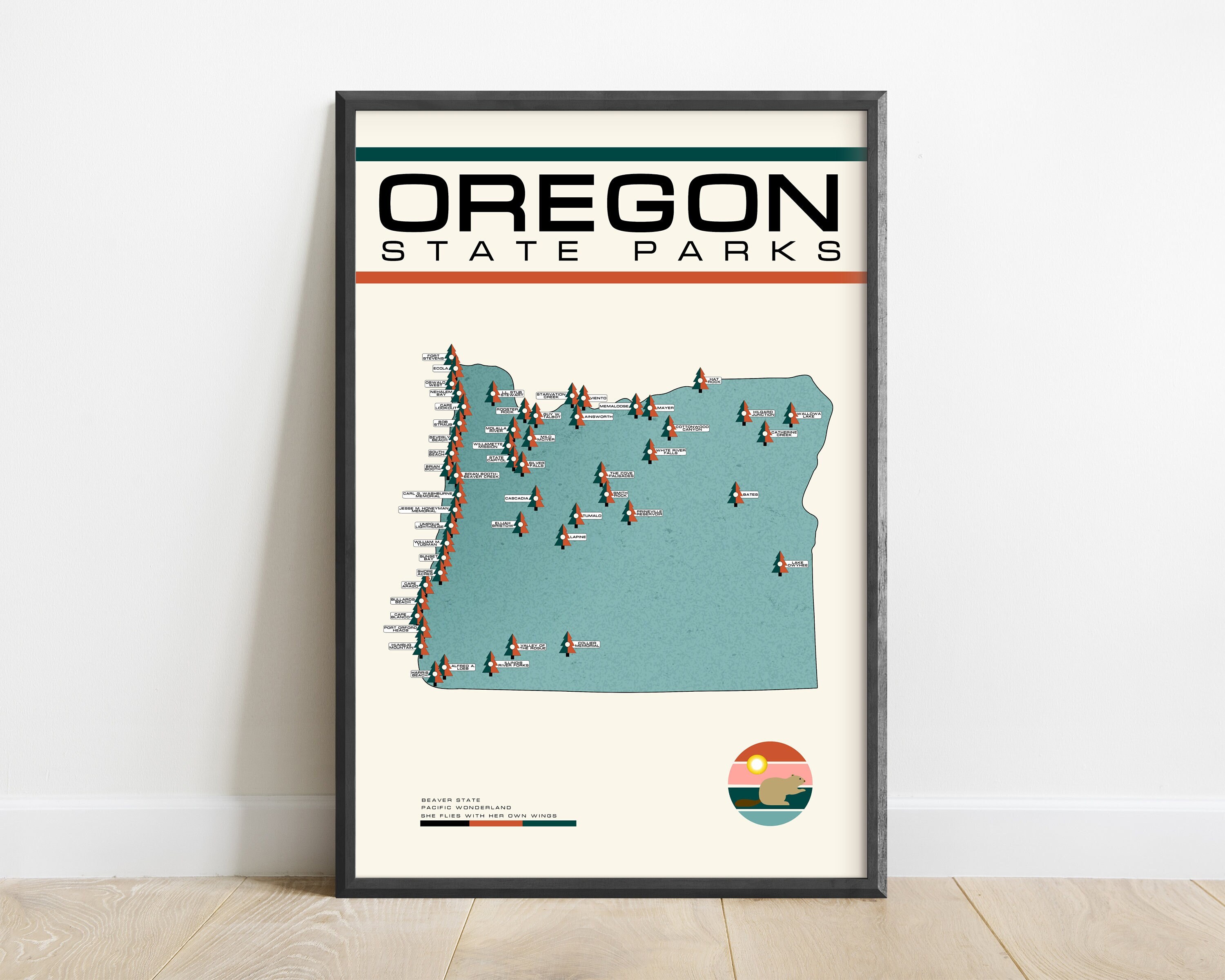 Oregon State Park Map, Oregon State Park Checklist, Oregon Adventure ...