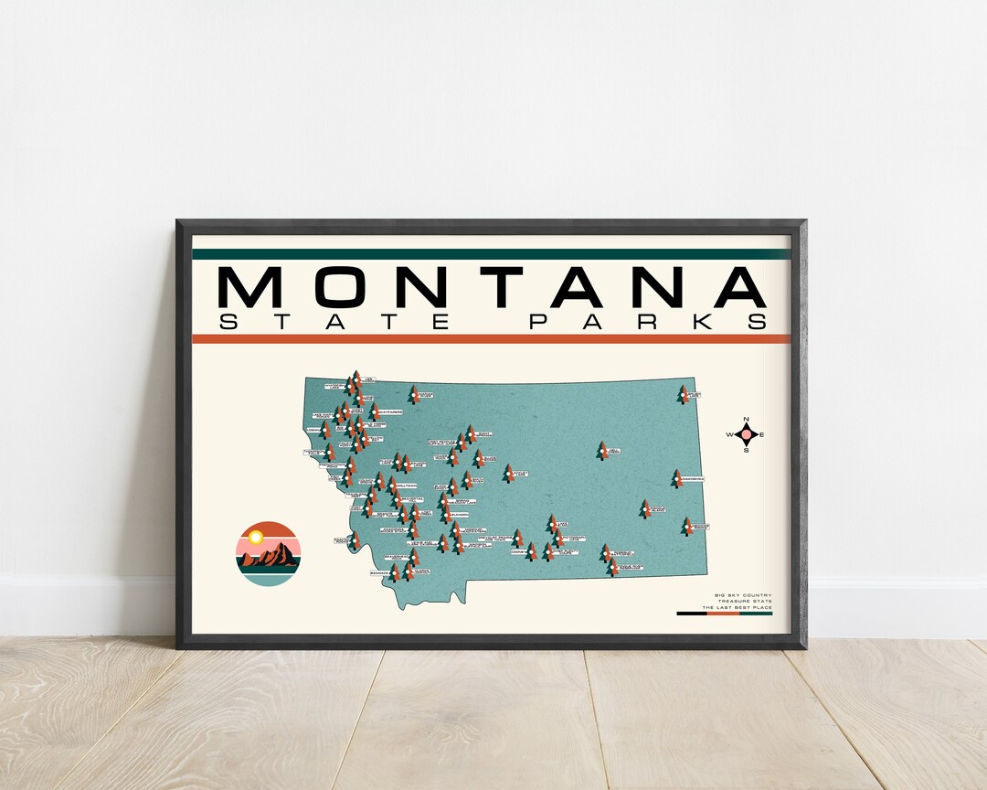 Montana State Park Map, Montana State Park Checklist, Montana Adventure ...