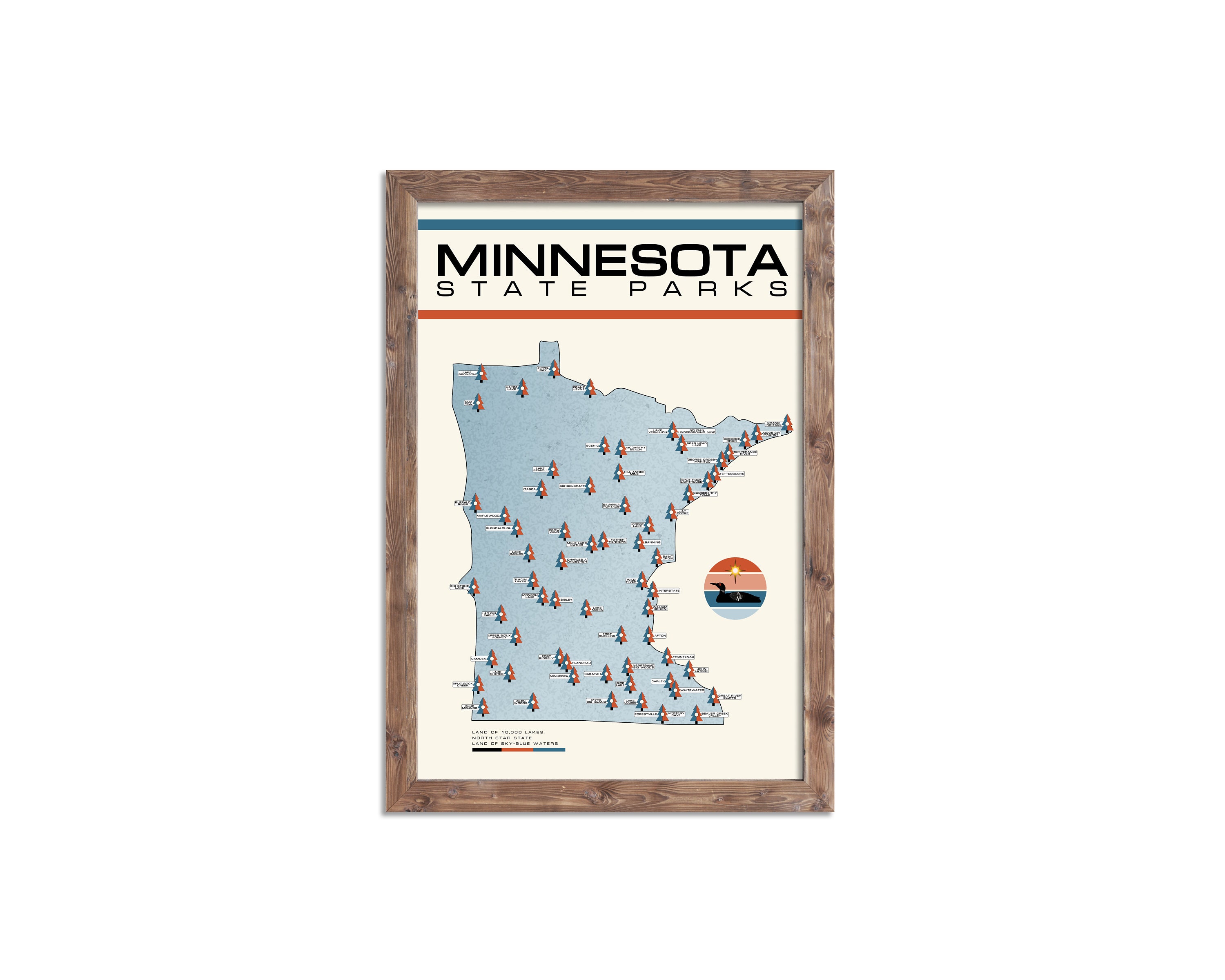 Minnesota State Park Map: Retro Checklist Poster, MN Adventure Gift - Etsy