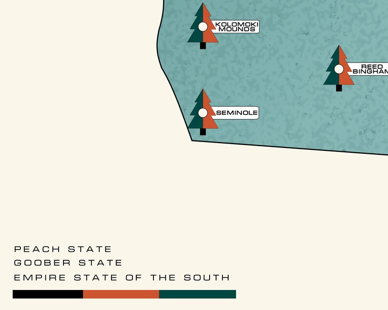 Georgia State Park Map, Georgia State Park Checklist, Georgia Adventure ...