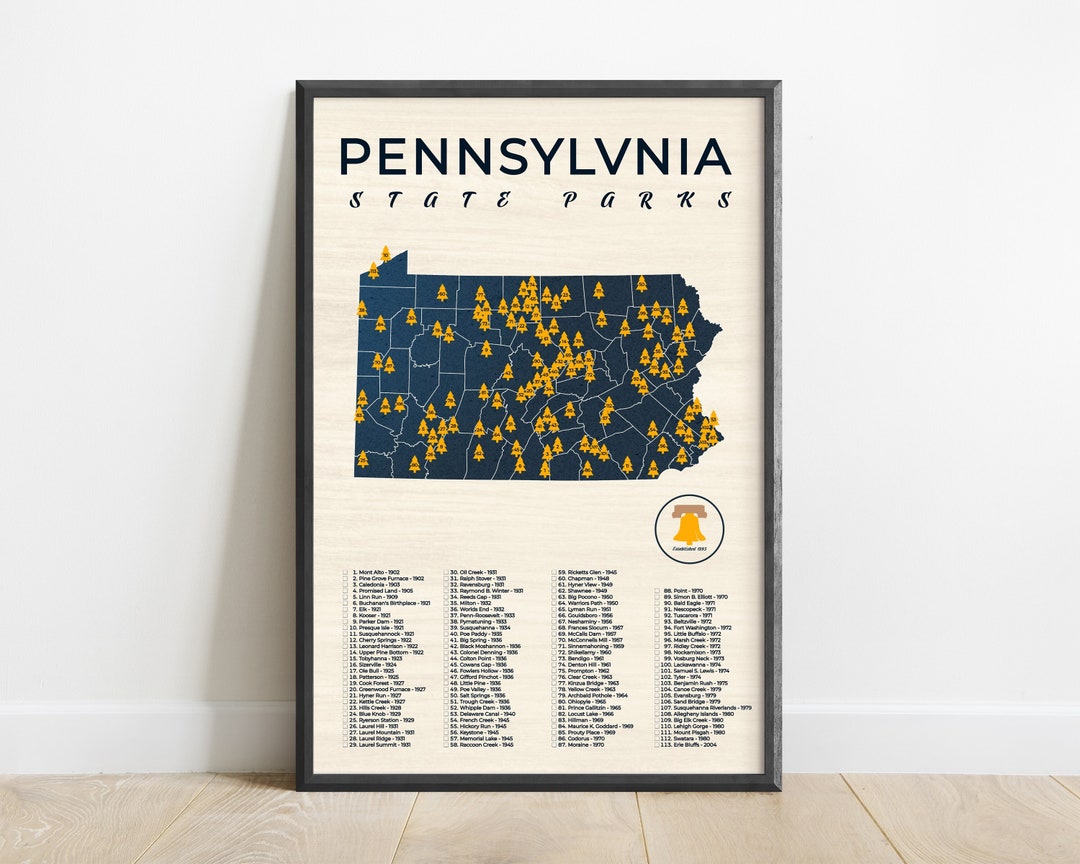 Pennsylvania State Park Map, Pennsylvania State Park Checklist ...