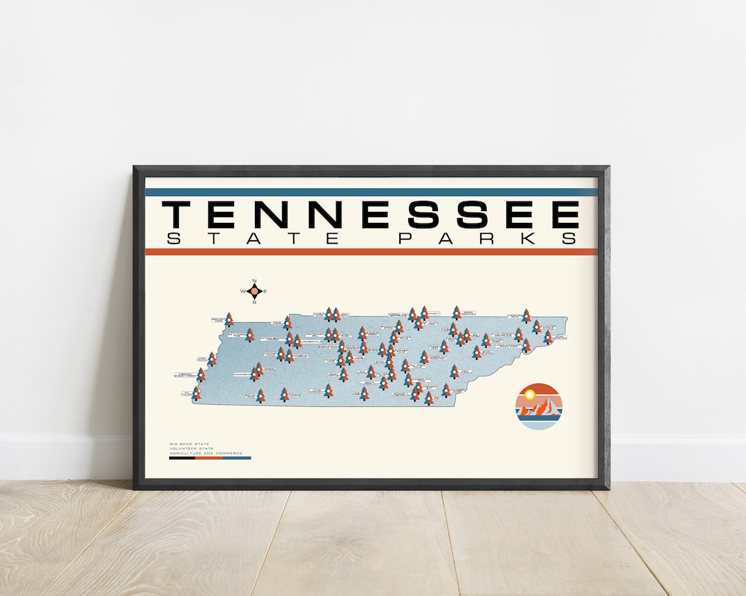 Tennessee State Park Map, Tennessee State Park Checklist, Tennessee ...