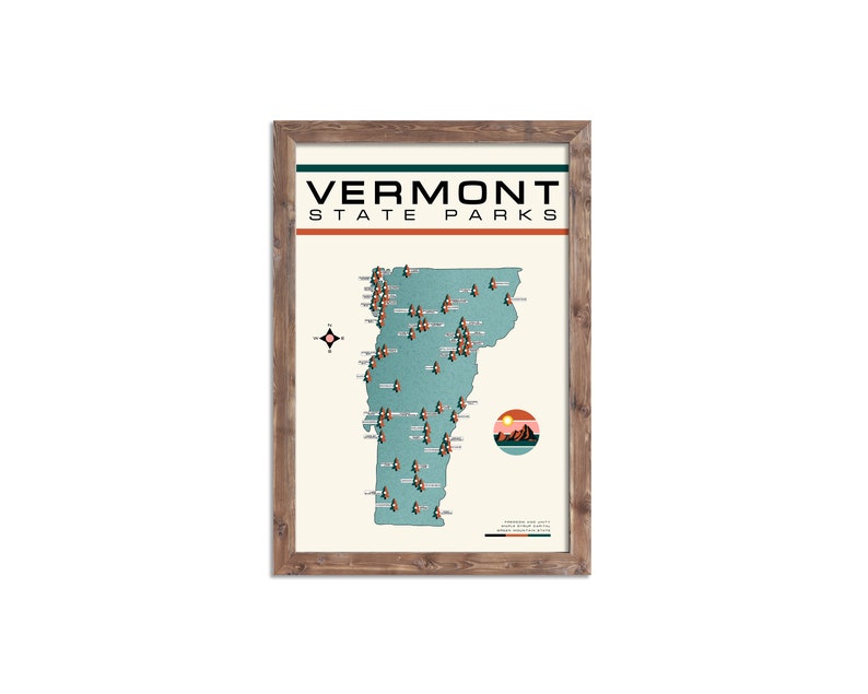 Vermont State Park Map, Vermont State Park Checklist, Vermont Adventure ...