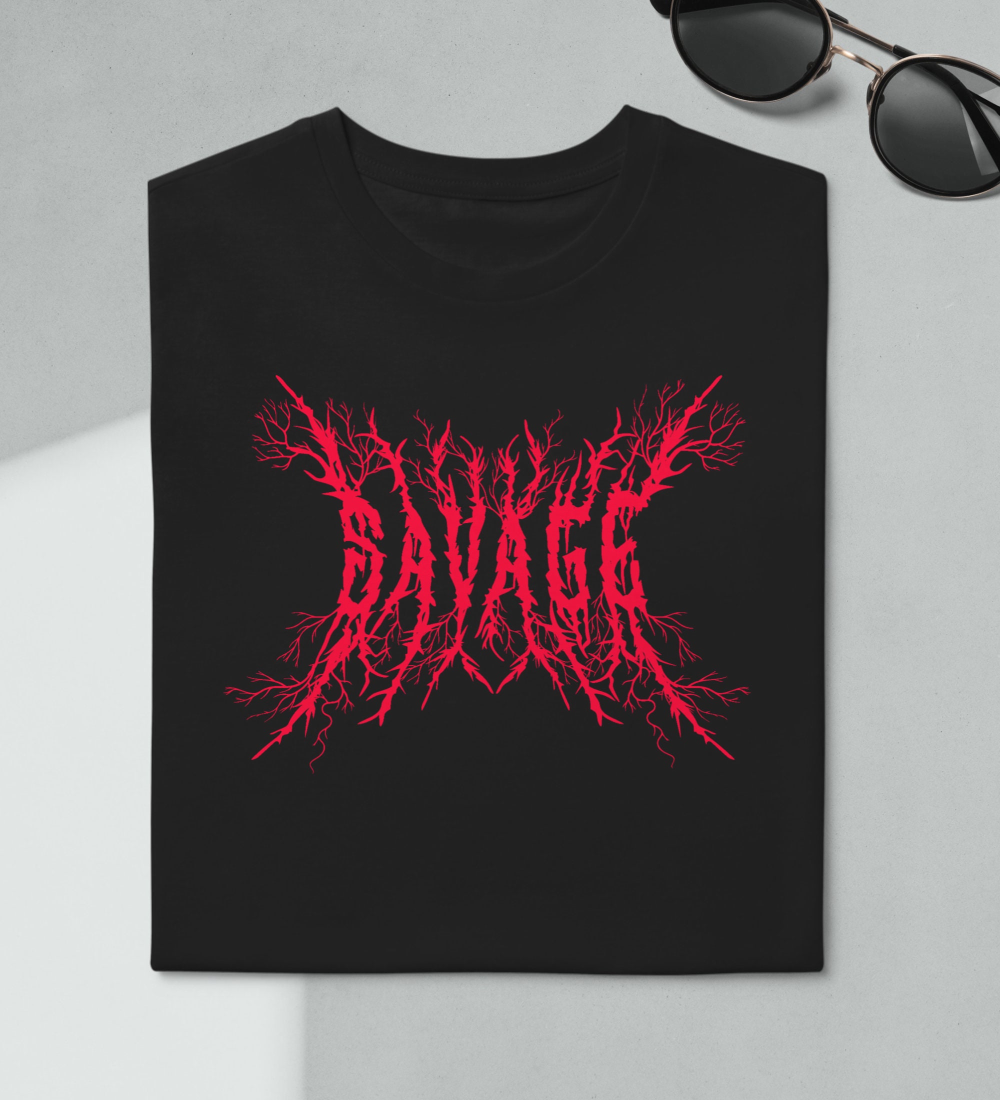 Savage Gothic Shirt, Black Metal Tshirt, Emo Punk Shirts, Death Grunge ...