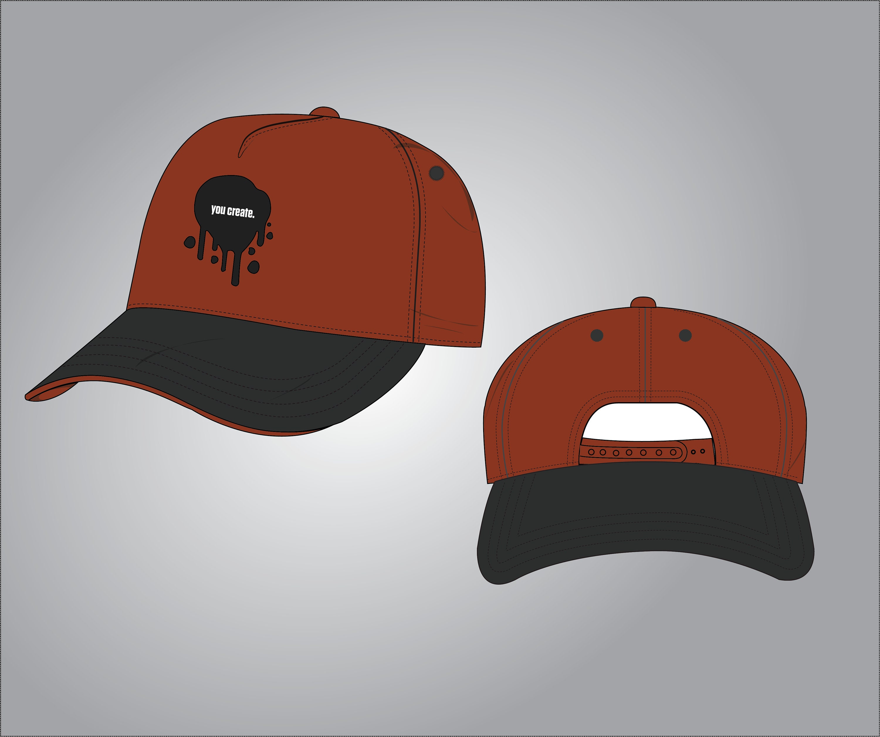 Digital A Frame Ball Cap Tech Pack Vector Streetwear Mockup Template ...