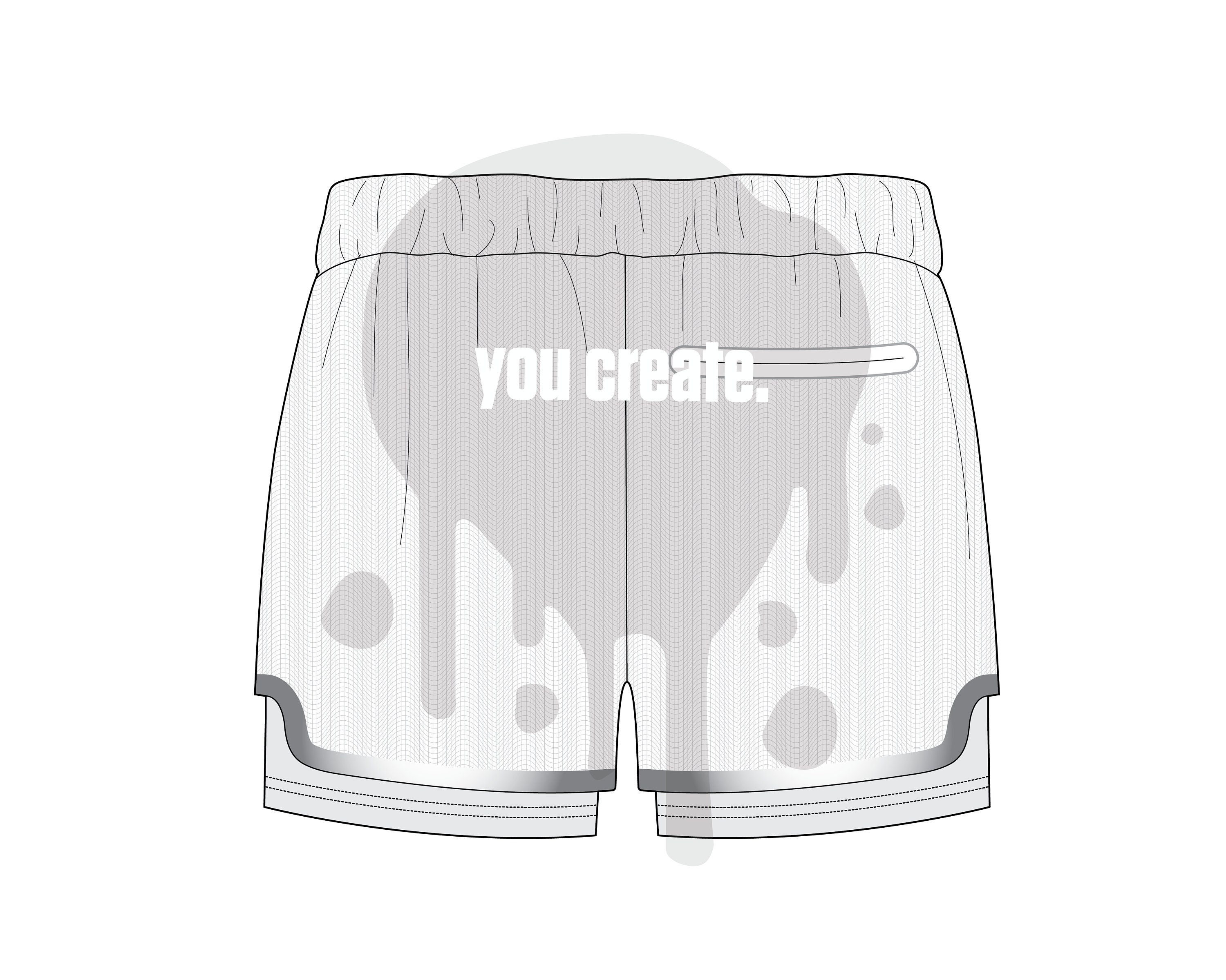 Digital Streetwear Shorts Mockup Tech Pack Template Vector Illustrator ...