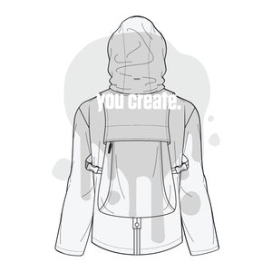 Digital Streetwear Jacket Tech Pack Vector Design Template | Fashion ...