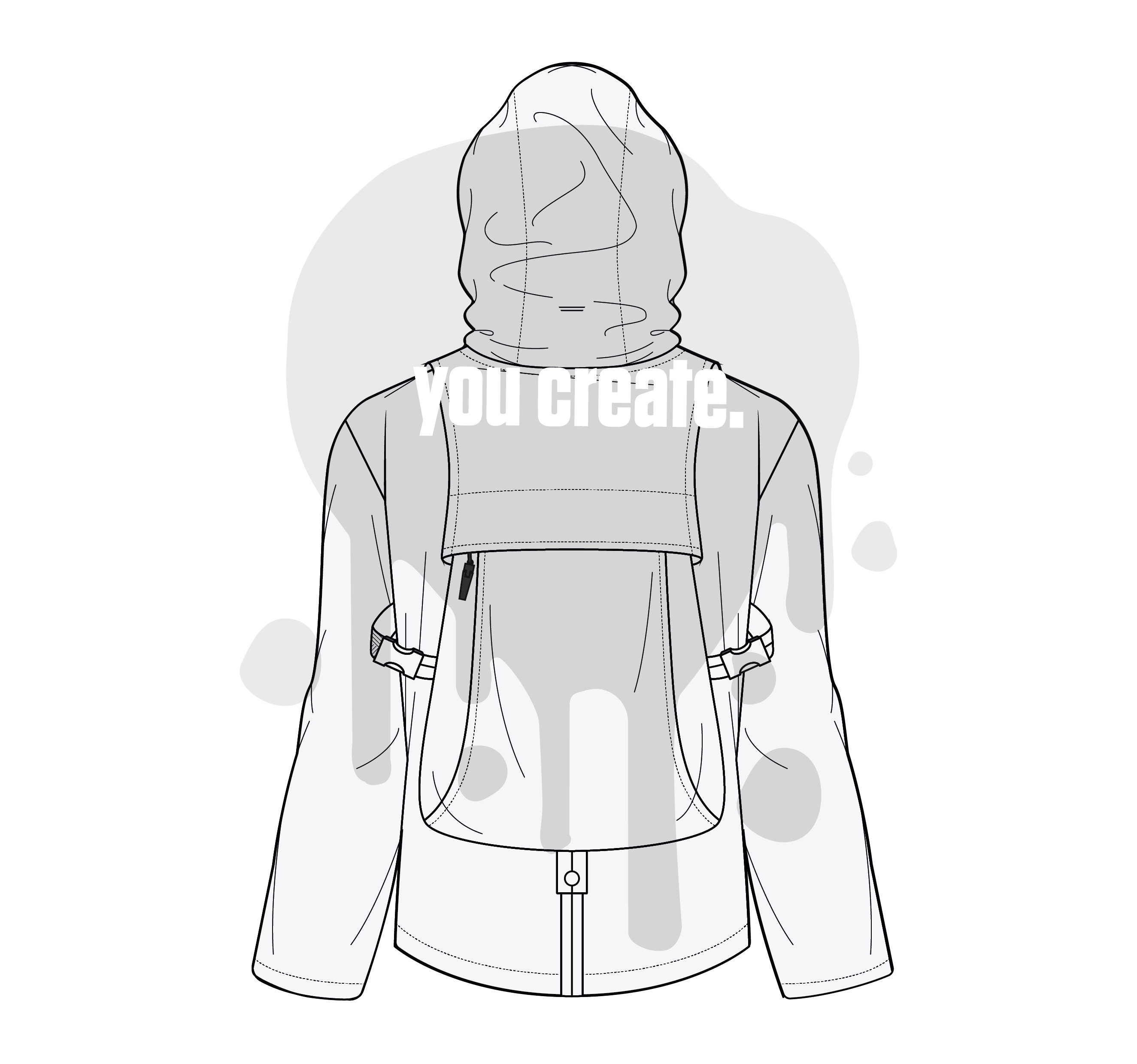 Digital Streetwear Jacket Tech Pack Vector Design Template | Fashion ...