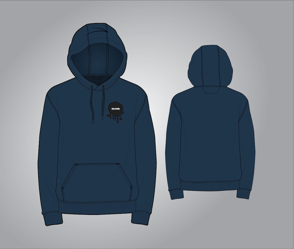 Digital Hoodie Vector Streetwear Fashion Design Template Illustrator ...