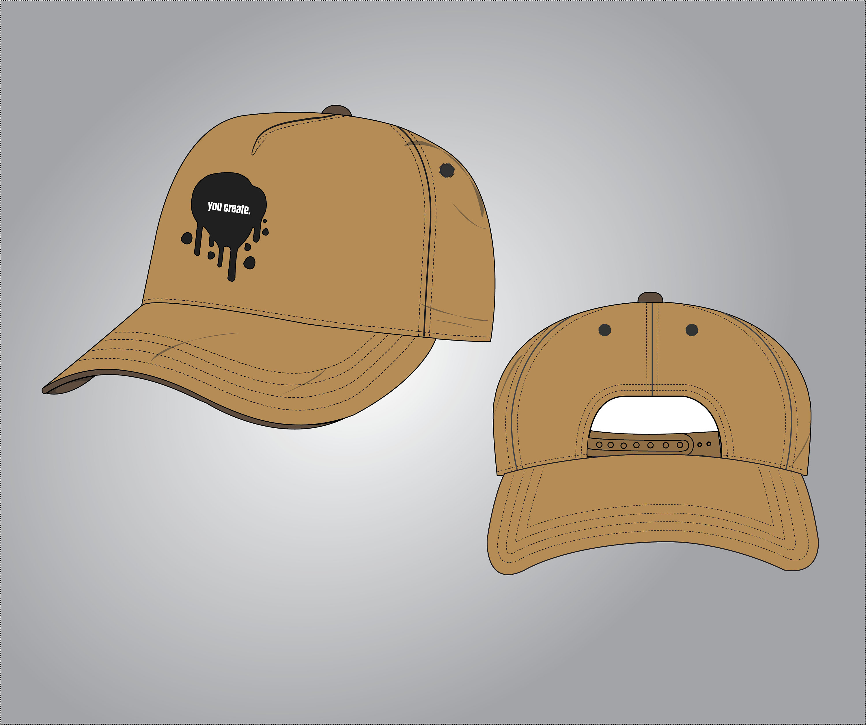 Digital A Frame Ball Cap Tech Pack Vector Streetwear Mockup Template ...