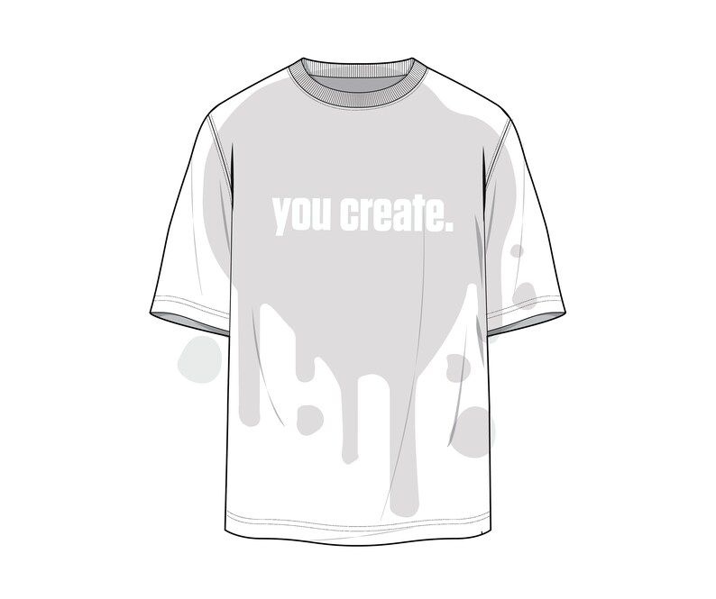 Digital T-shirt Tech Pack Base Template Vector | Fashion Oversized Tee ...