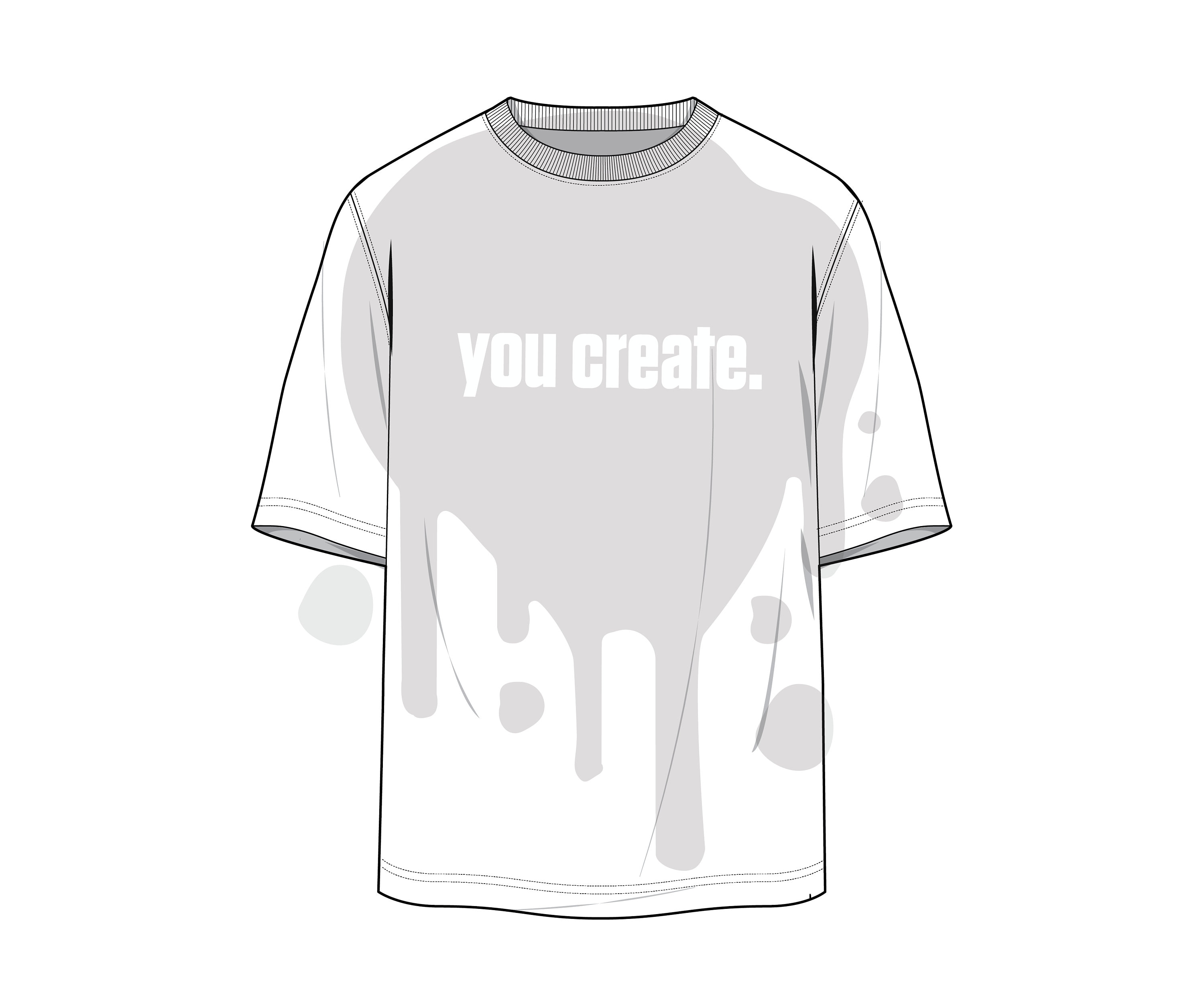 Digital T-shirt Tech Pack Base Template Vector | Fashion Oversized Tee ...