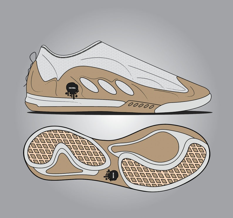 Digital Shoe Vector Mock up Template | Sneaker Outline Illustrator ...