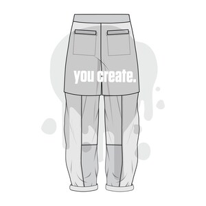 Streetwear Tech Pack Cargo Pants Baggy Vector Silhouette Editable ...