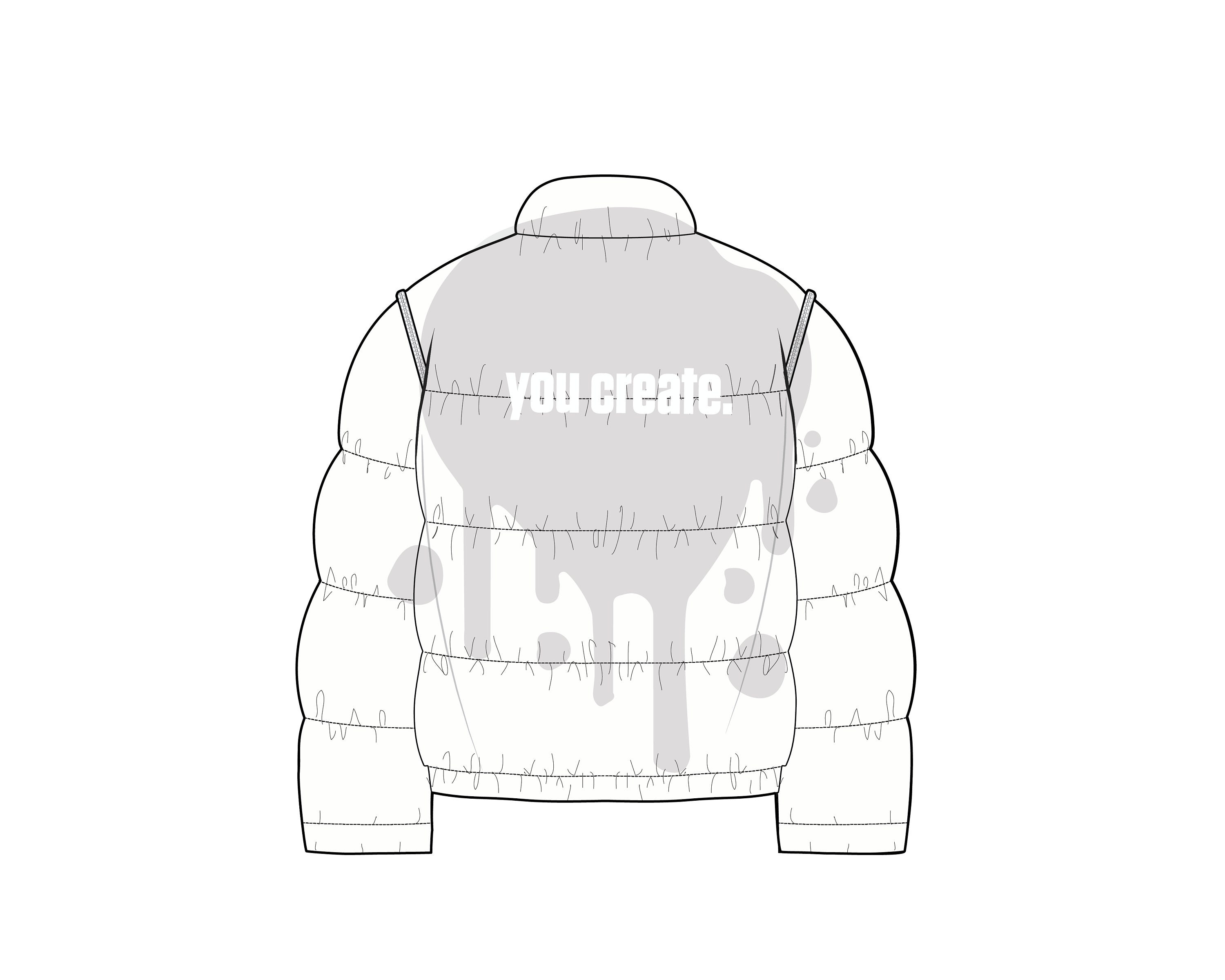 Digital Puffer Jacket Vector Mockup Design Tech Pack Cad File - Etsy