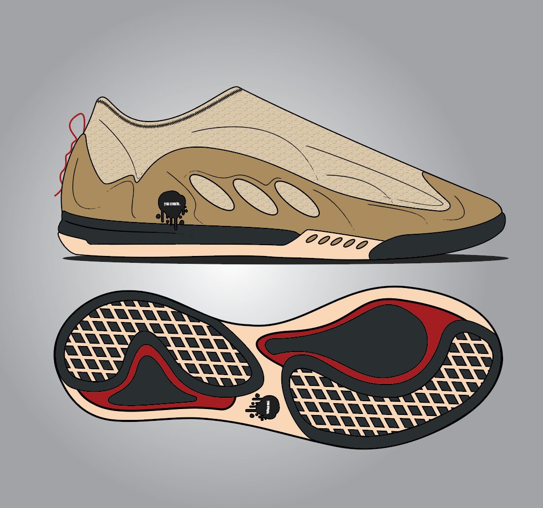 Digital Shoe Vector Mock up Template | Sneaker Outline Illustrator ...