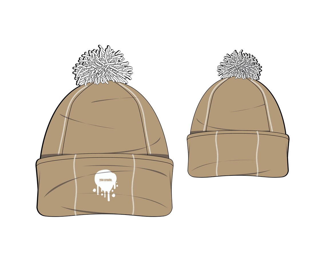 Digital Beanie Tech Pack Design Fashion Vector Mockup Template ...