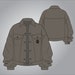 Digital Baggy Denim Jacket Tech Pack Vector Mock up Template ...
