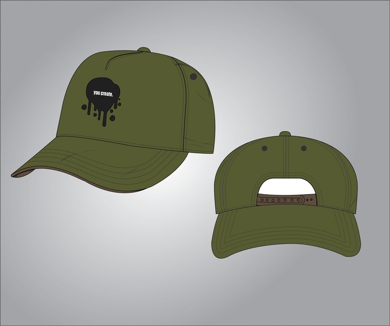 Digital A Frame Ball Cap Tech Pack Vector Streetwear Mockup Template ...