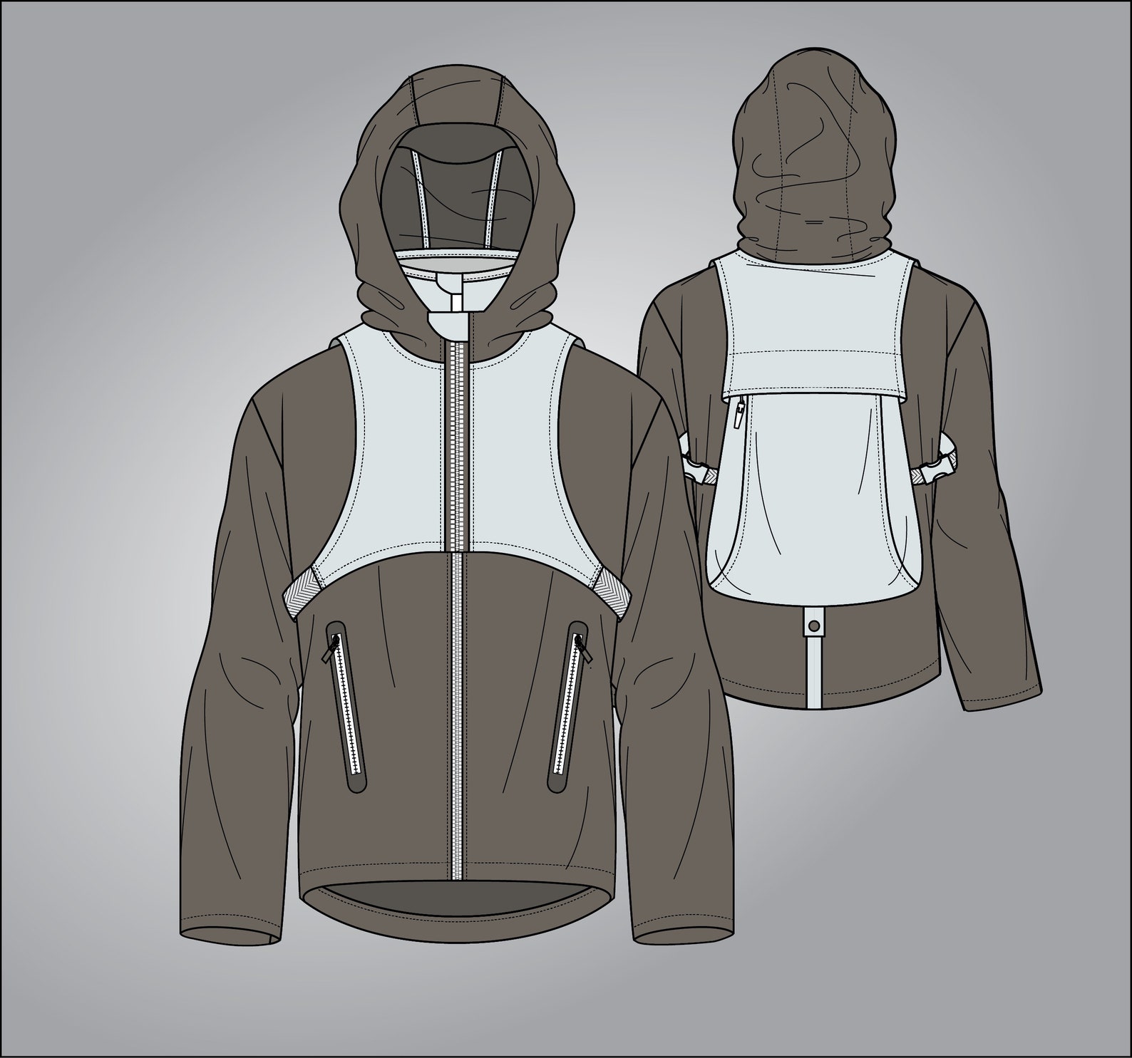Digital Streetwear Jacket Tech Pack Vector Design Template | Fashion ...