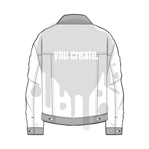 Digital Collard Jacket Tech Pack Vector Design Template Mockup 2d Line ...