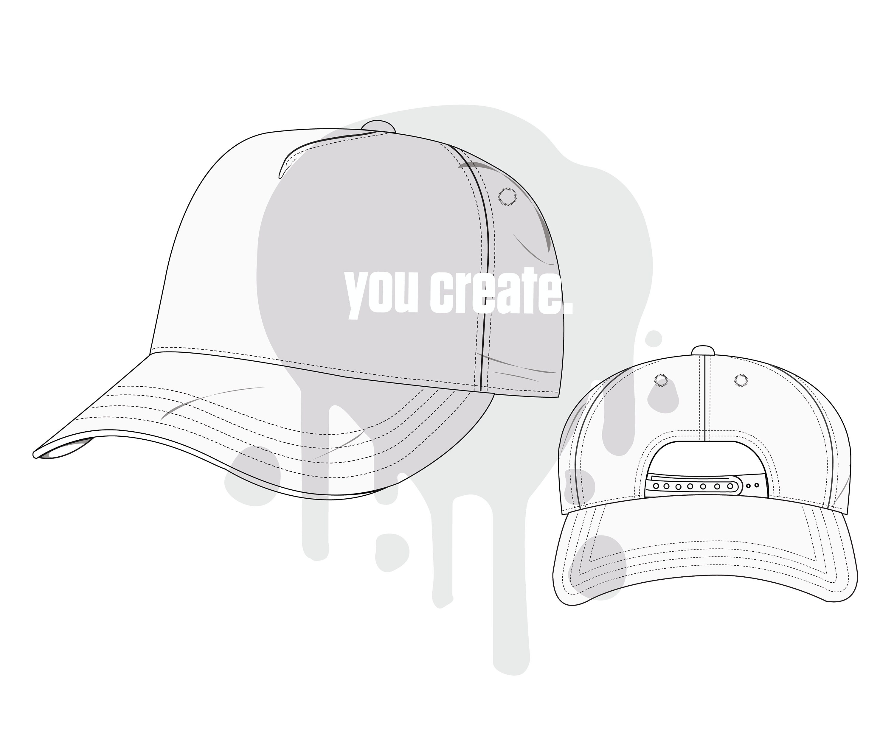 Digital A Frame Ball Cap Tech Pack Vector Streetwear Mockup Template ...
