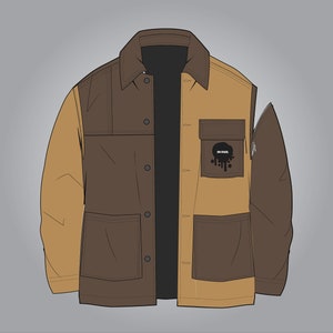 Denim Jacket Tech Pack Vector Image Mockup Template Streetwear - Etsy