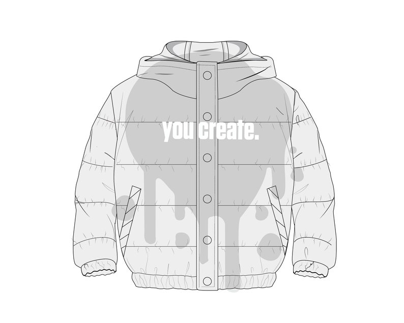 Digital Bubble Coat Pack Fashion Design Illustrator Vector Editable ...