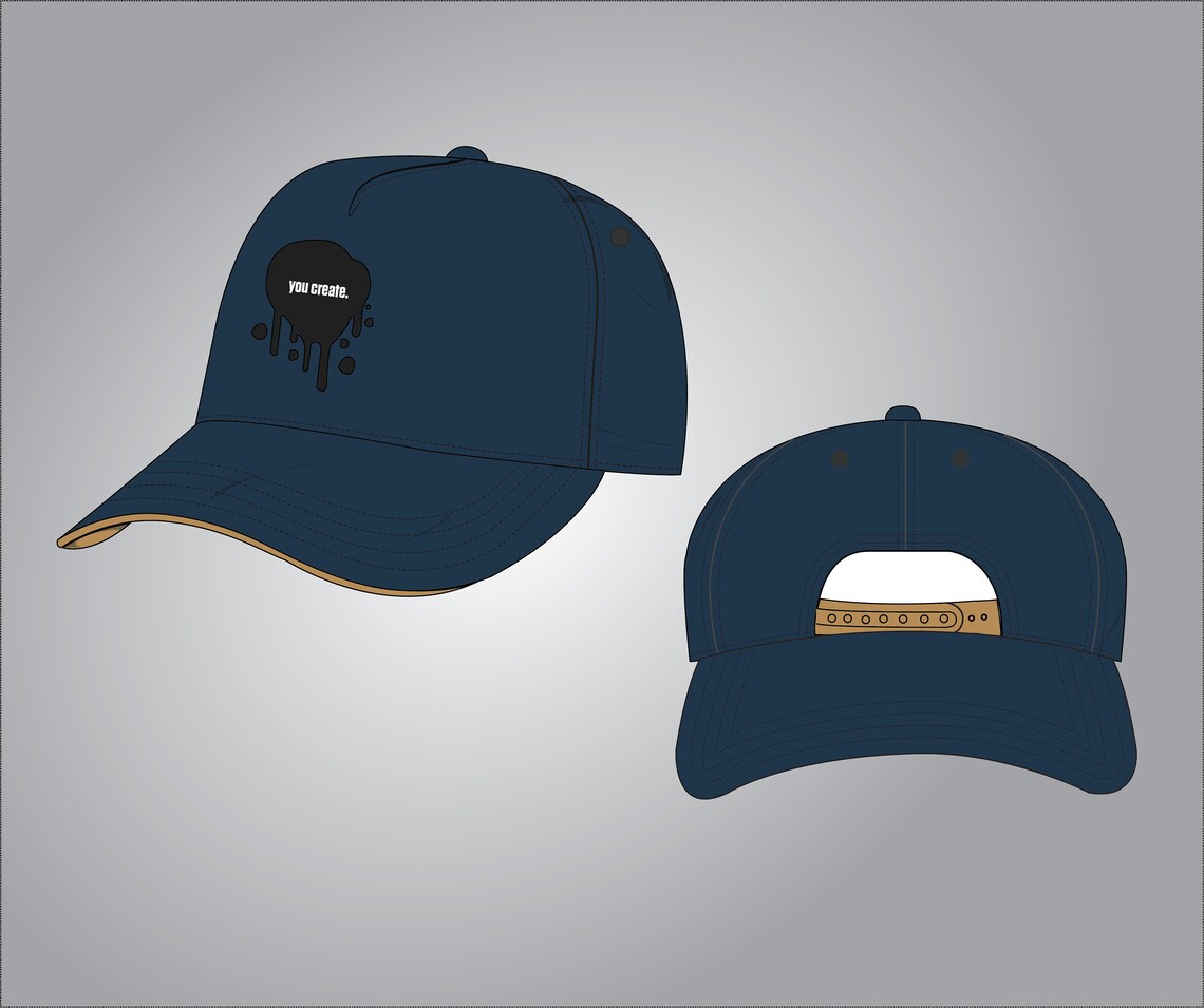 Digital A Frame Ball Cap Tech Pack Vector Streetwear Mockup Template ...