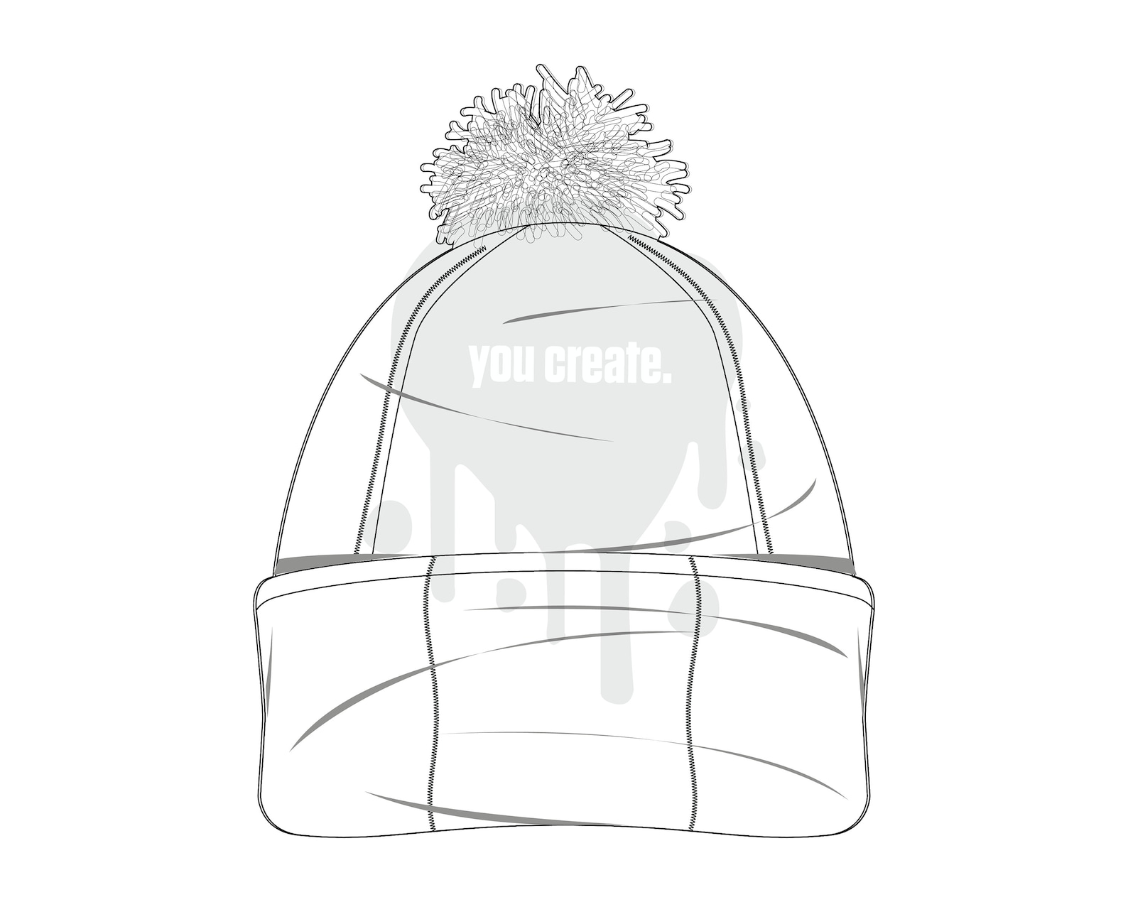 Digital Beanie Tech Pack Design Fashion Vector Mockup Template ...