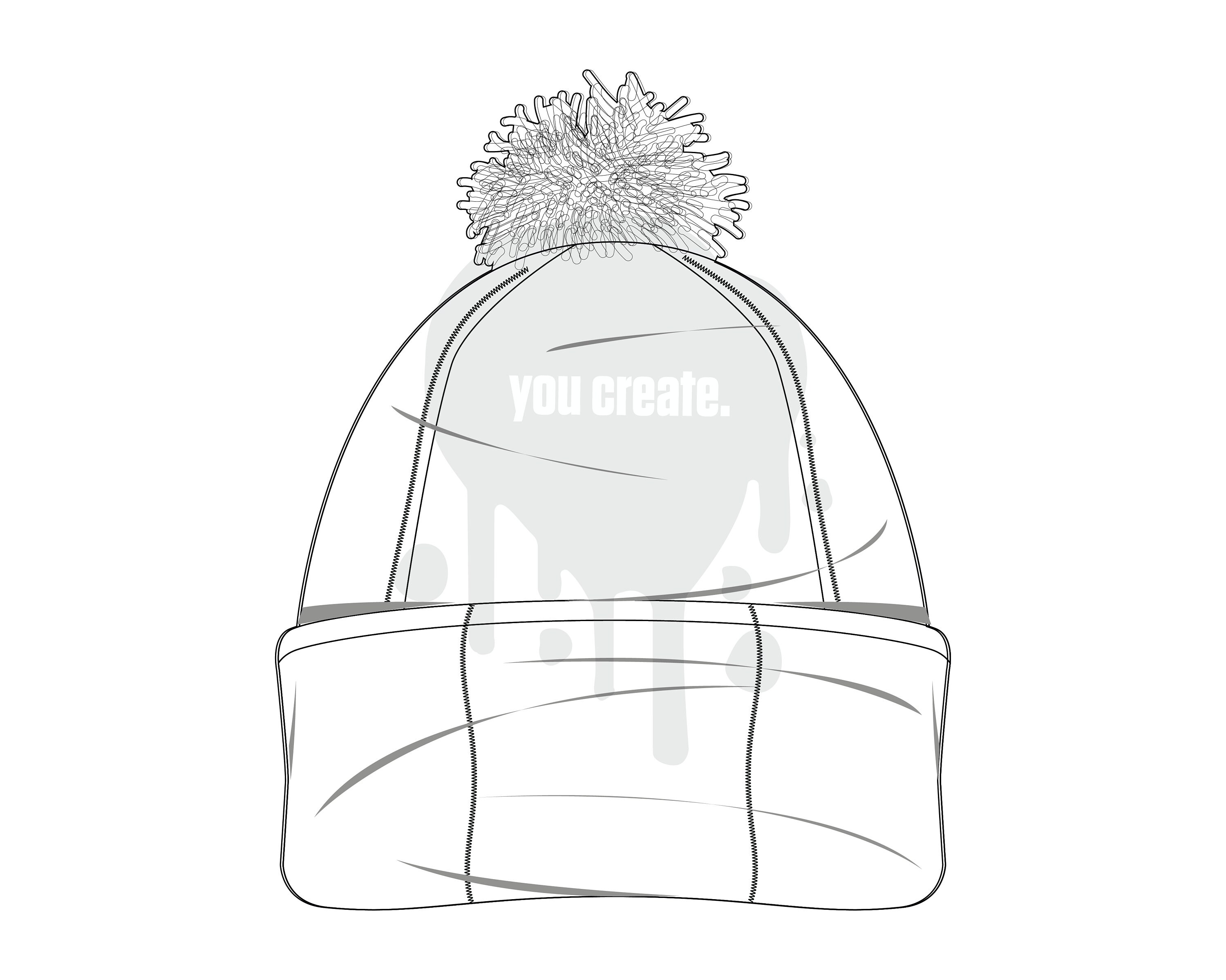 Digital Beanie Tech Pack Design Fashion Vector Mockup Template ...