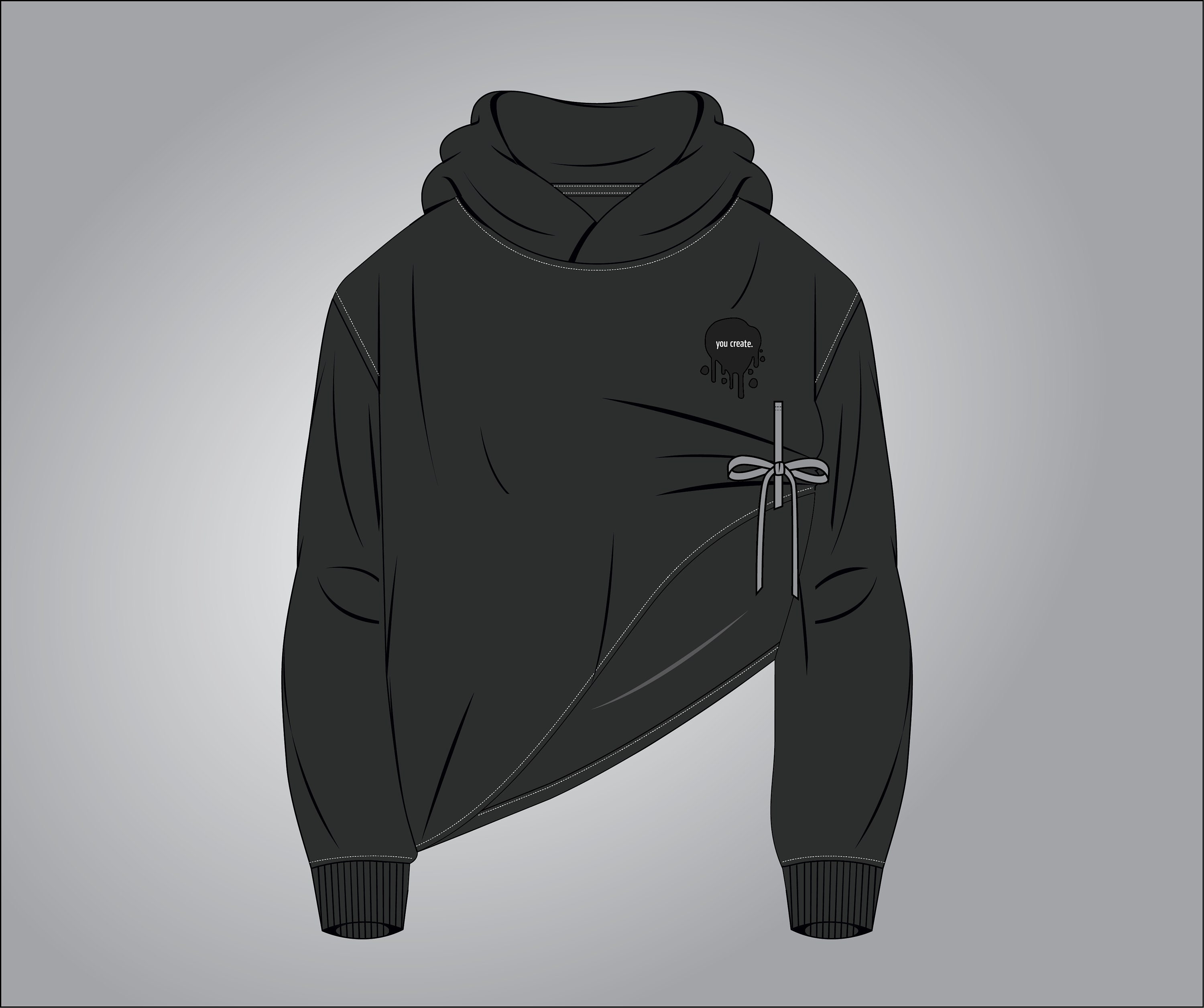 Digital Hoodie Tech Pack Vector Image Illustrator Editable Streetwear ...