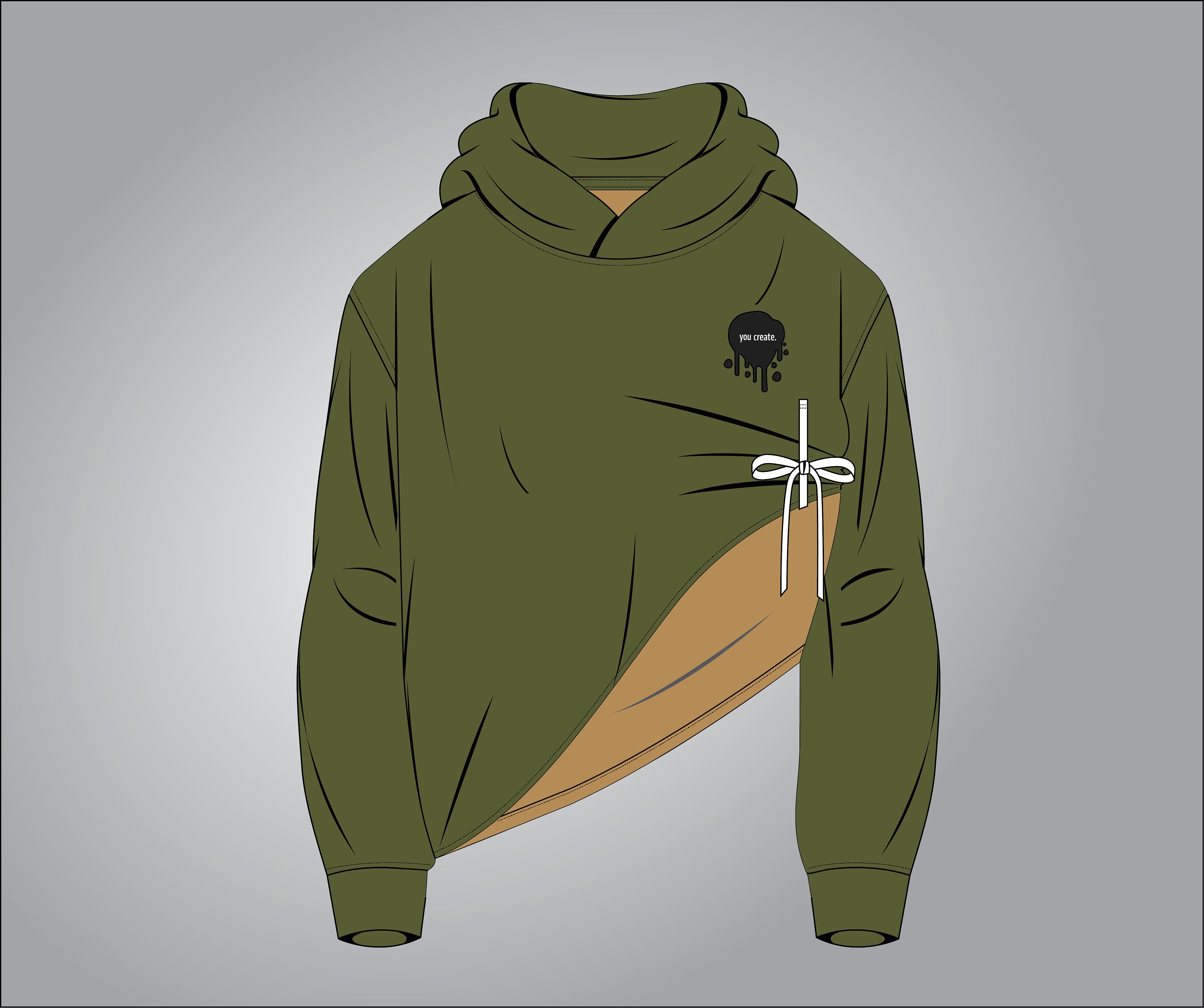 Digital Hoodie Tech Pack Vector Image Illustrator Editable Streetwear ...