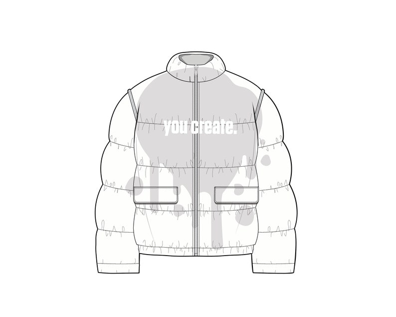 Digital Bubble Coat Pack Fashion Design Illustrator Vector Editable ...