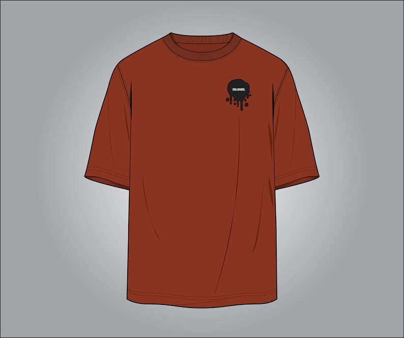 Digital T-shirt Tech Pack Base Template Vector | Fashion Oversized Tee ...