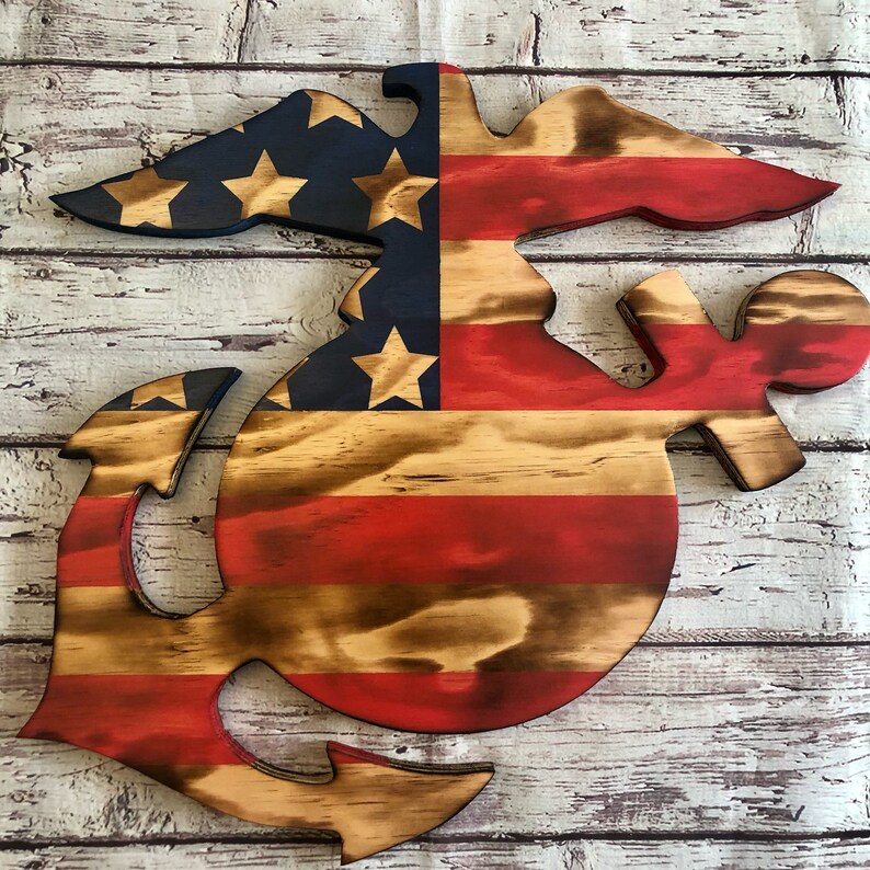 American Flag Sign Bar Sign Mancave Sign Sports Sign Marine Corps Sign ...