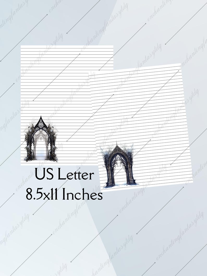 Gothic Winter Archway Lined Paper Fantasy Winter Stationery Corner ...
