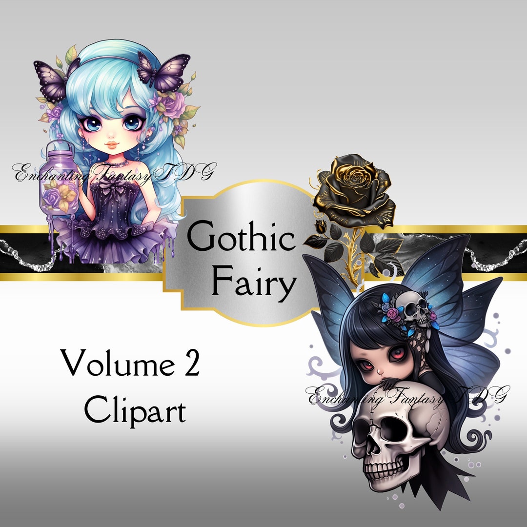 12 Gothic Fairy Clipart Volume 2 PNG Transparent Background - Etsy
