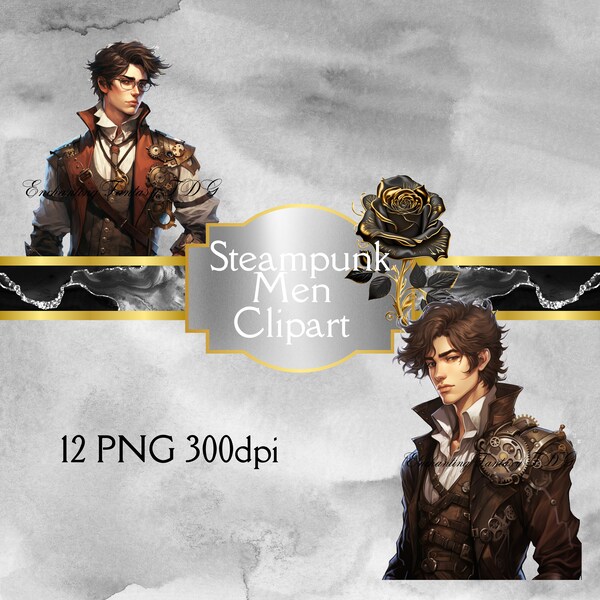 Steampunk Men Clipart - Etsy