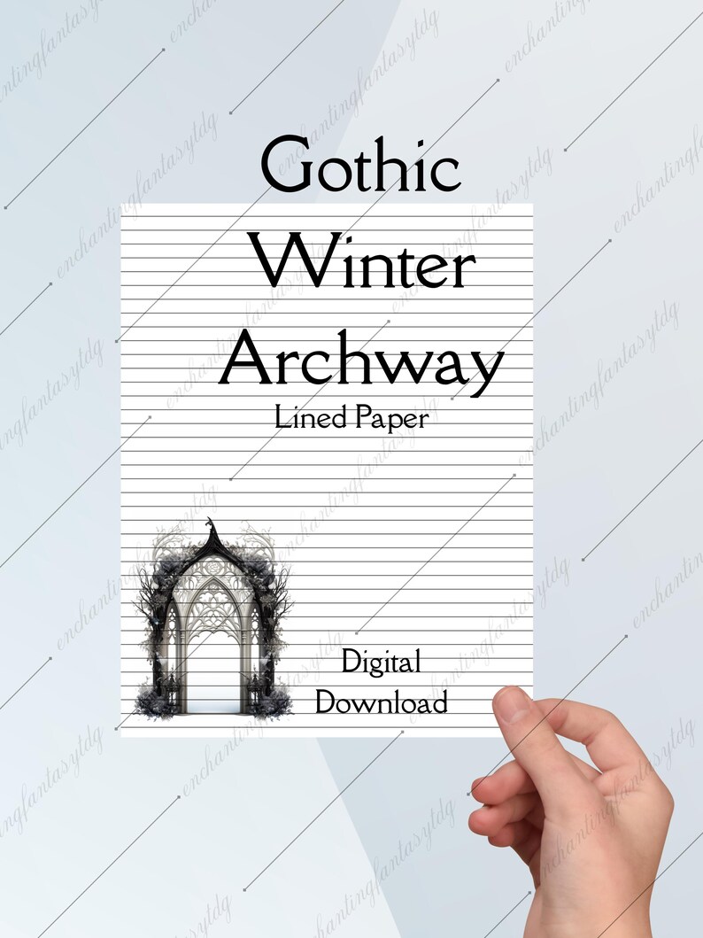 Gothic Winter Archway Lined Paper Fantasy Winter Stationery Corner ...