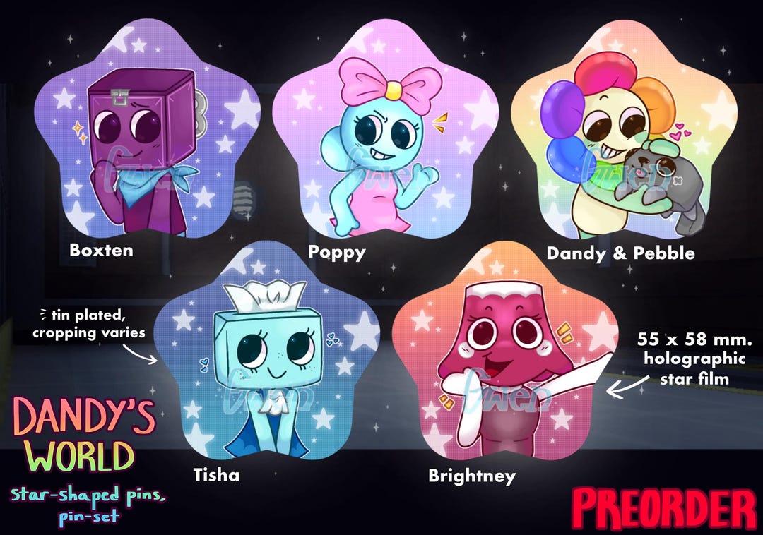 PREORDER Dandys World Star-shaped, Tin-plated Button Pins - Etsy