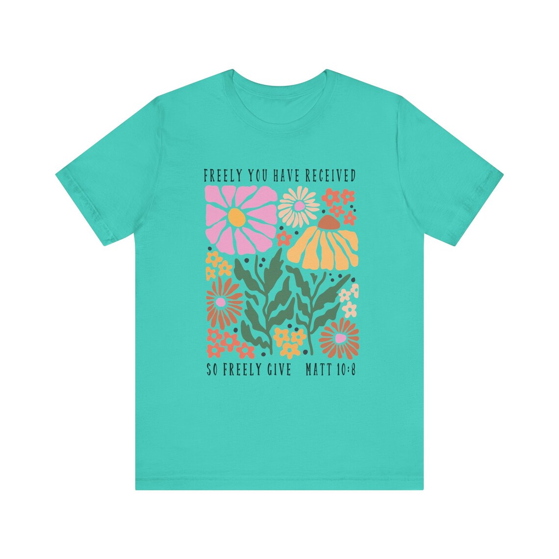 Freely Give Christian T-shirt Matthew Gifts for Her Boho Floral ...