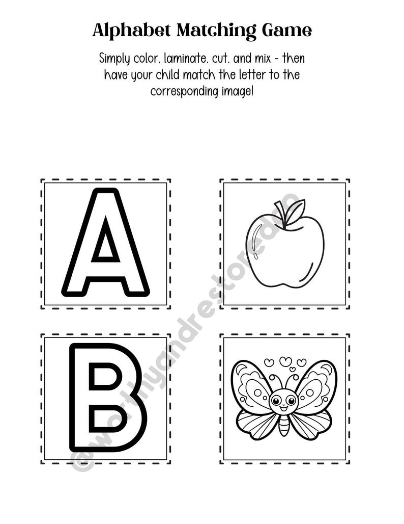 Learn Alphabet Matching Game Flashcards Abc's Fun for Young Children ...