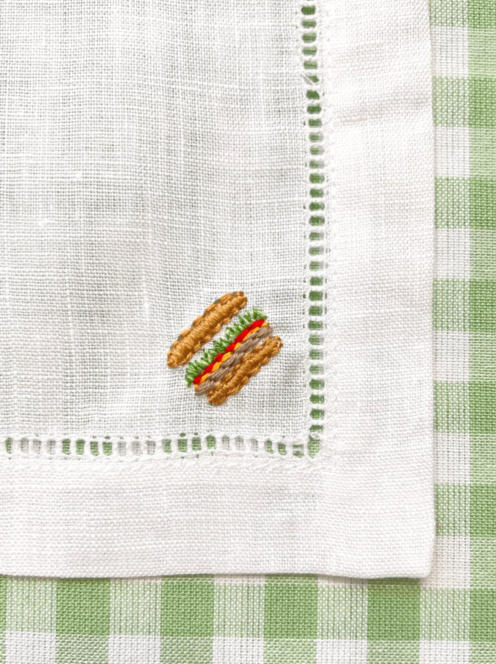 Summer Foods Hand Embroidered Linen Cocktail Napkins | Set of 4 ...
