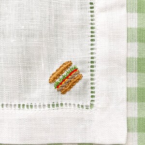 Summer Foods Hand Embroidered Linen Cocktail Napkins | Set of 4 ...