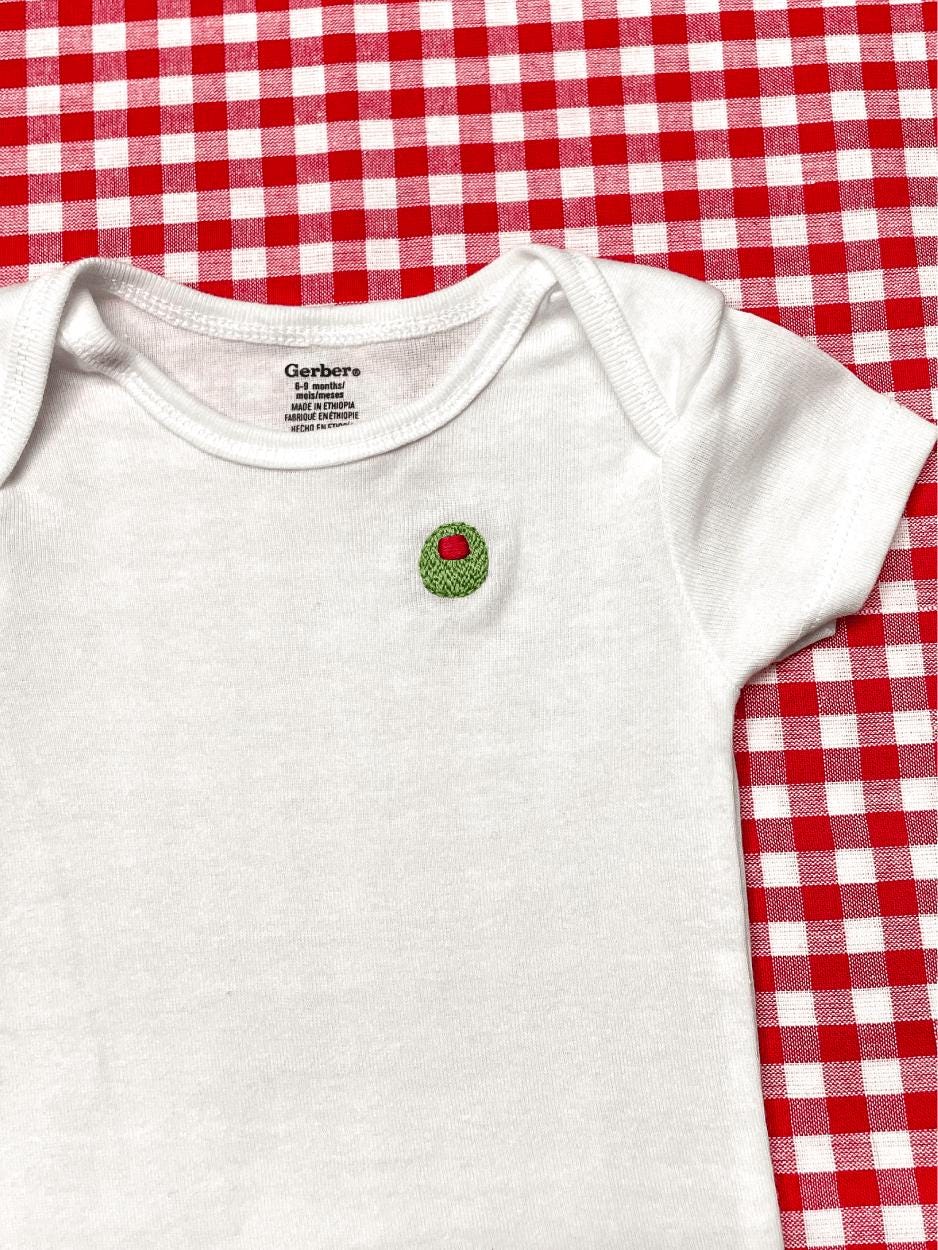 Olive Baby Outfit | Hand Embroidered Gift for Baby | Green Baby Clothes ...